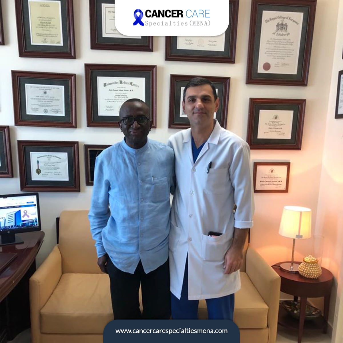 Dr Muharrem Oner with one of the patients after major abdominal surgery ...