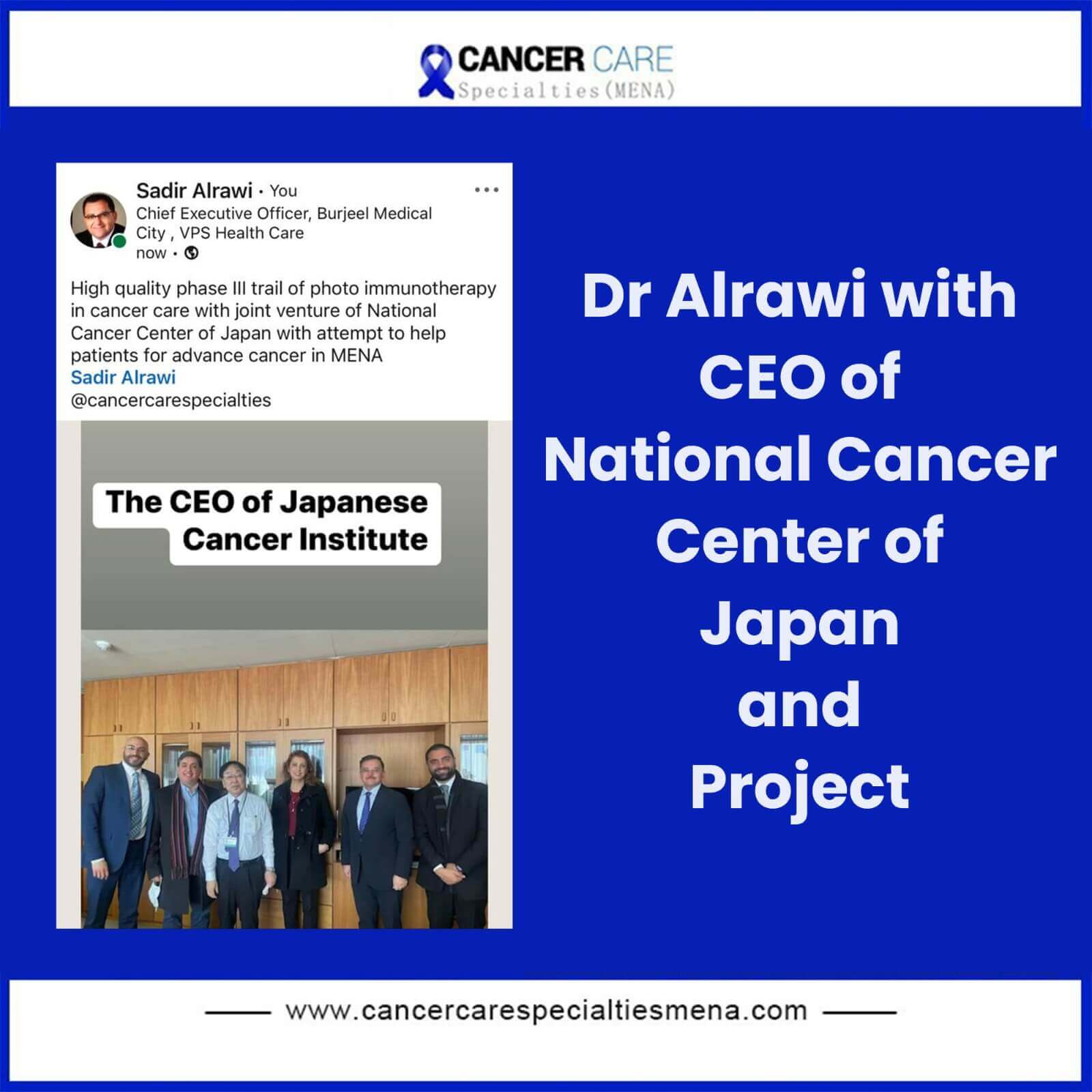Dr. Alrawi with CEO of the National Cancer Center of Japan | Cancer ...