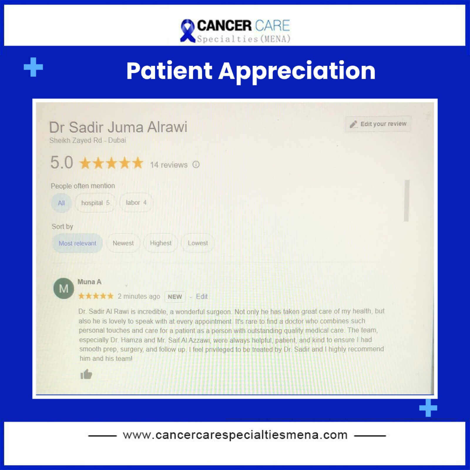 Patient Appreciation | Cancer Care Center UAE